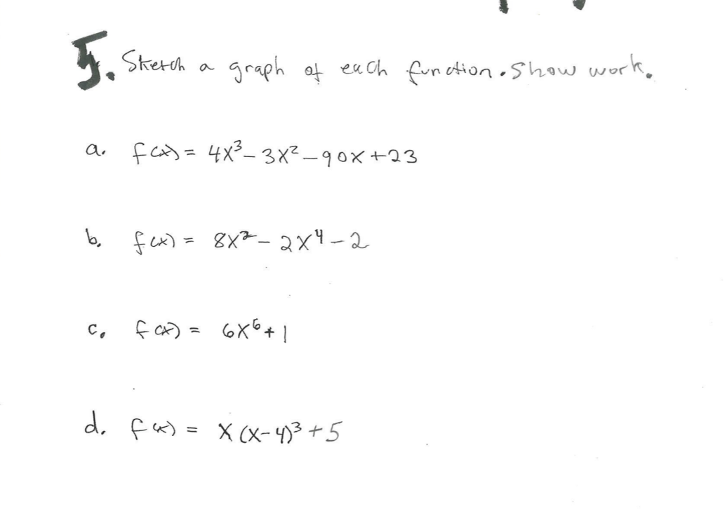 Solved 5. Sketch graph of each function Show works a. FC = | Chegg.com