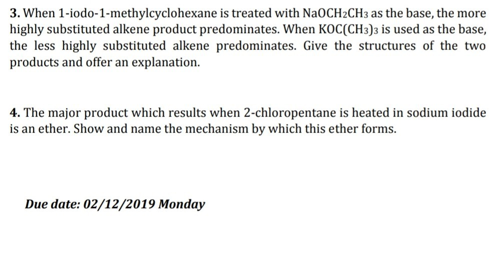 Solved The major product which results when 2-chloropentane | Chegg.com