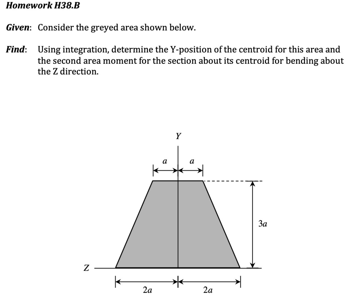 Solved Homework H38.B Given: Consider the greyed area shown | Chegg.com Solved Homework H38.B Given: Consider the greyed area shown | Chegg.com