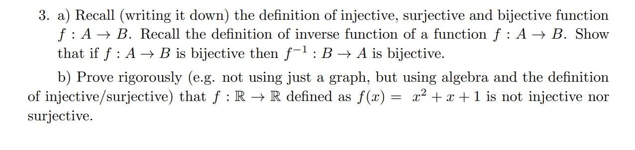 Solved 3. a) Recall (writing it down) the definition of | Chegg.com
