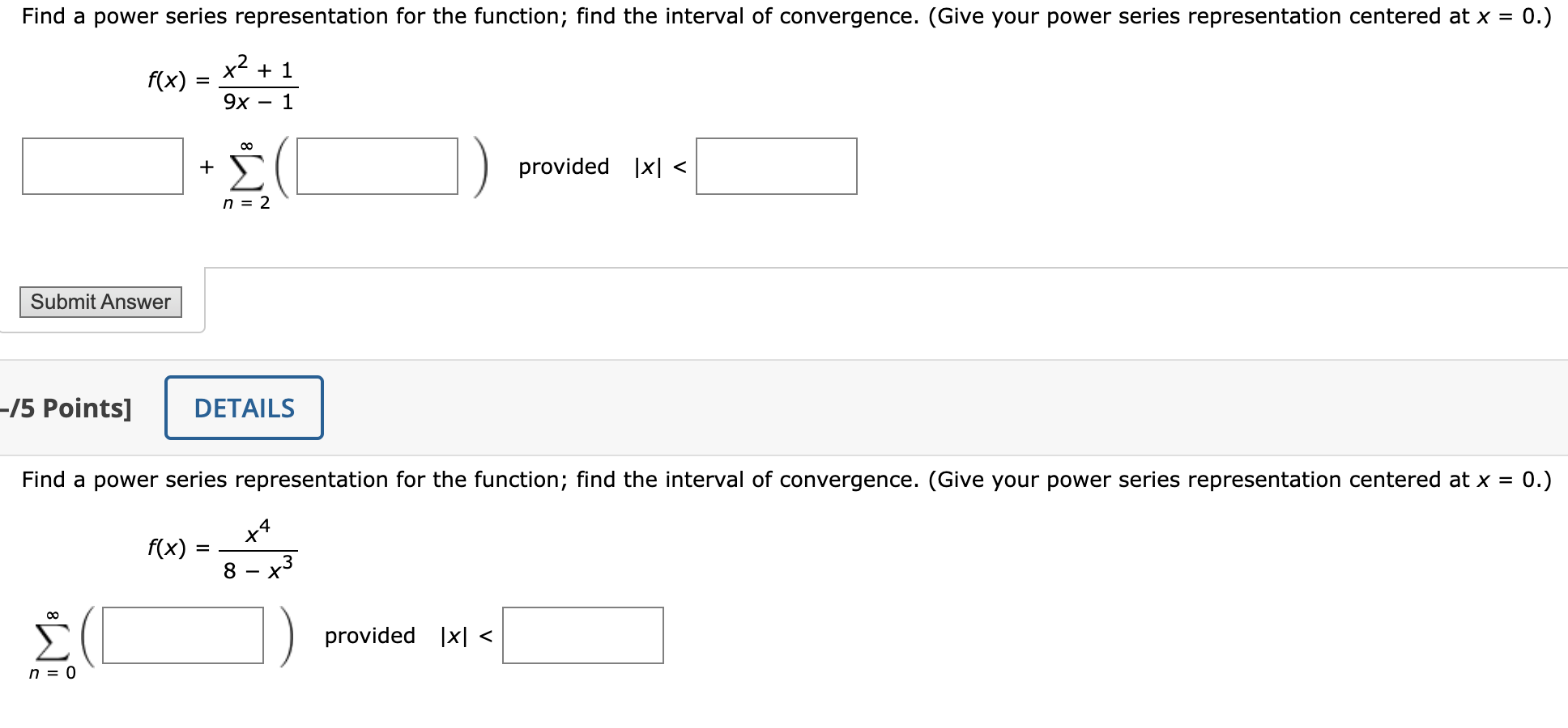 Find a power series representation for the function; | Chegg.com