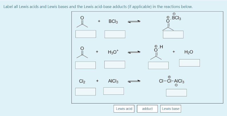 Solved Label all Lewis acids and Lewis bases and the Lewis | Chegg.com