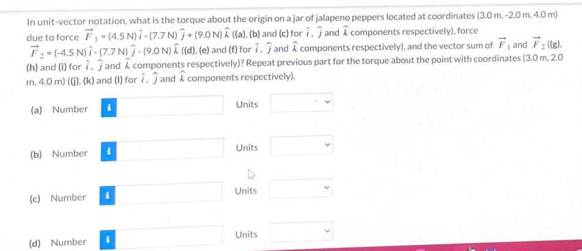 Solved In unit-vector notation, what is the torque about the | Chegg.com