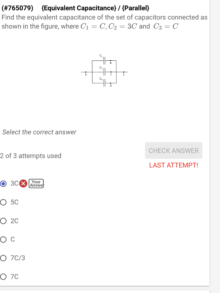 Solved (#765079) Equivalent Capacitance) / {Parallel) Find | Chegg.com
