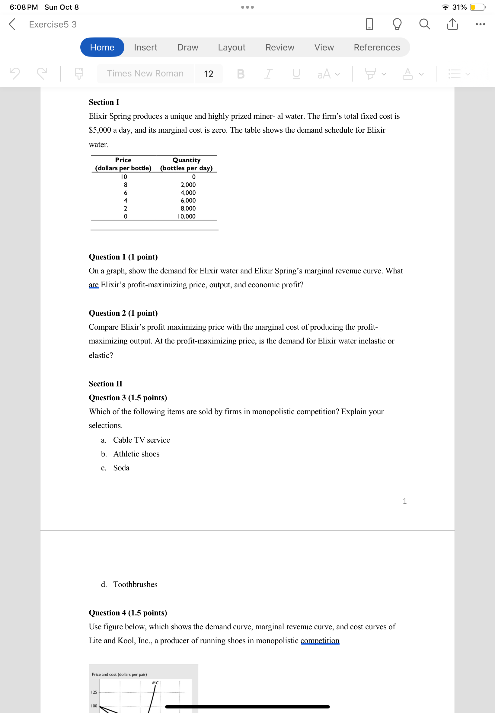 Solved Section I Elixir Spring produces a unique and highly | Chegg.com