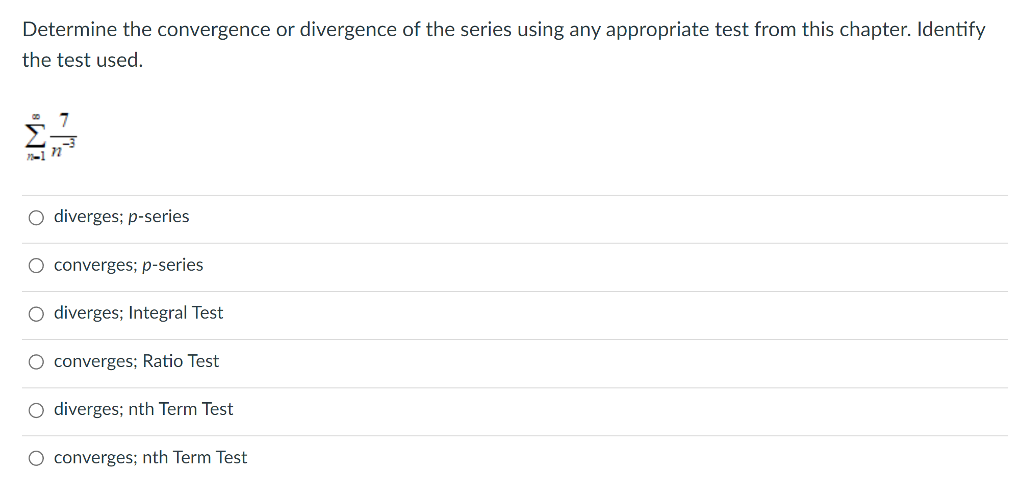 Solved Determine the convergence or divergence of the series | Chegg.com