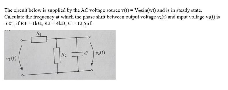 Solved The circuit below is supplied by the AC voltage | Chegg.com