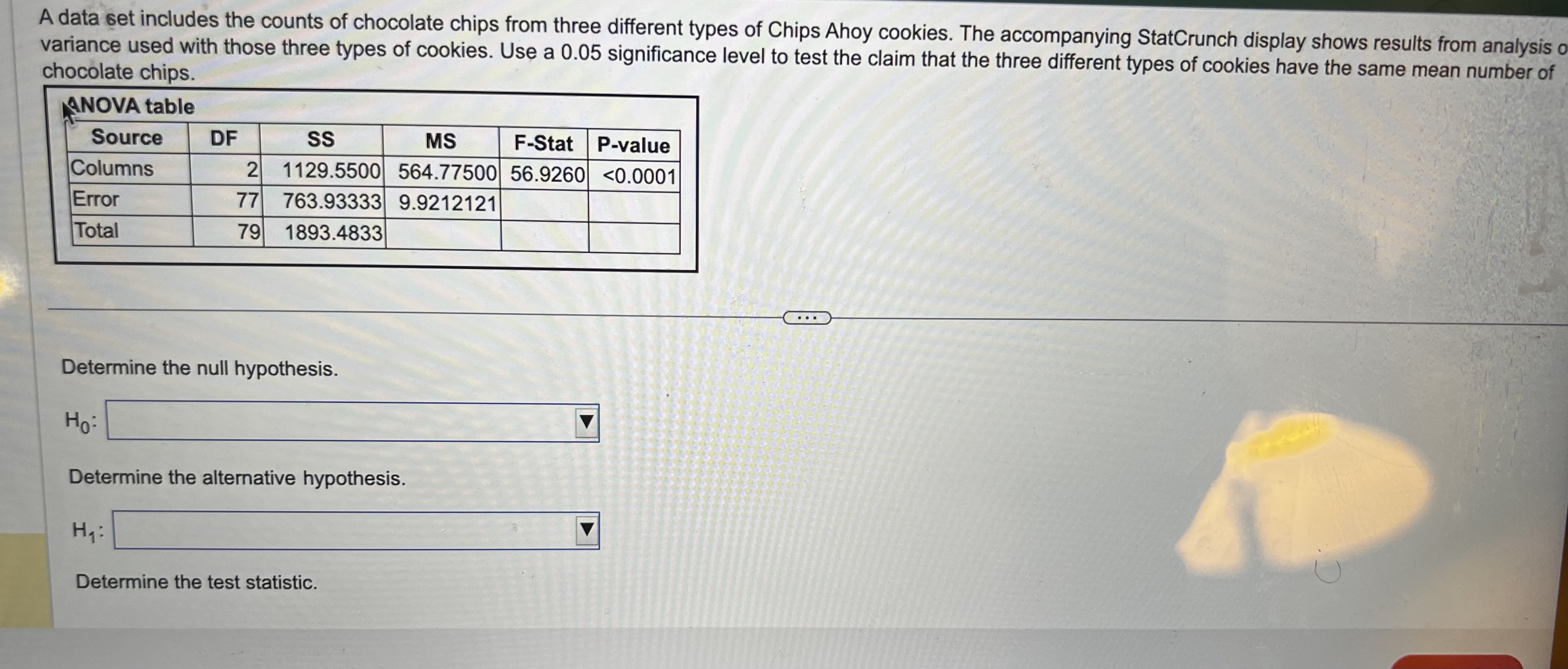 Solved A data set includes the counts of chocolate chips | Chegg.com