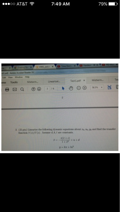 Linearize the following dynamic equations about x_0 | Chegg.com