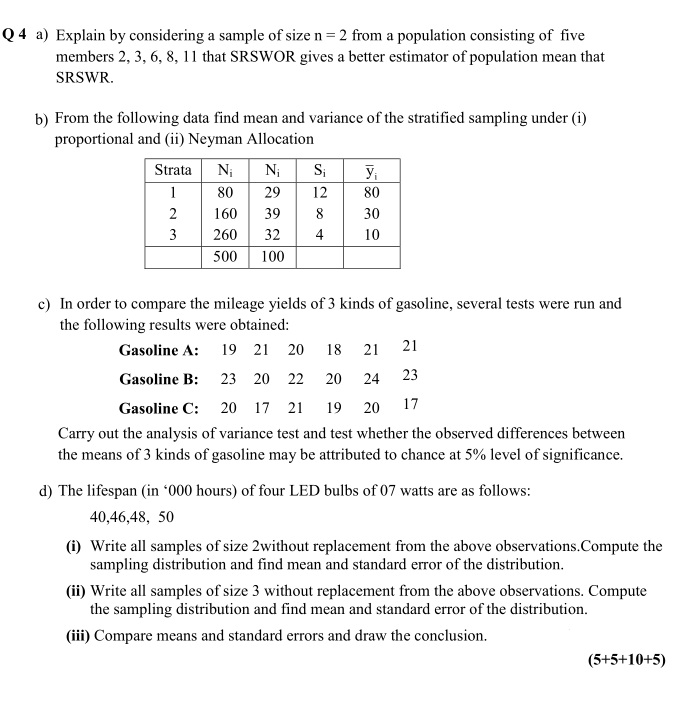 Solved Q4 a) Explain by considering a sample of size n= 2 | Chegg.com