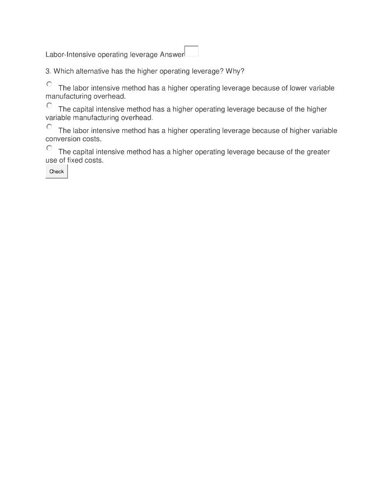 Solved Alternative Production Procedures and Operating | Chegg.com