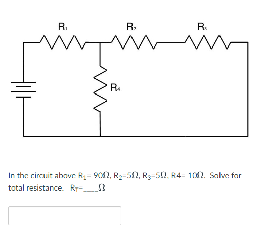 Solved In the circuit above R1=90Ω,R2=5Ω,R3=5Ω,R4=10Ω. Solve | Chegg.com