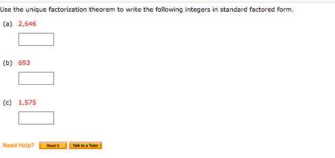 Solved Use the unique factorization theorem to write the | Chegg.com