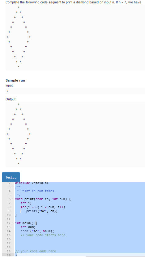 Solved Programming Language: C The code that is there is | Chegg.com