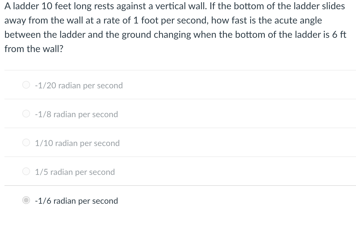 Solved A ladder 10 feet long rests against a vertical wall. | Chegg.com