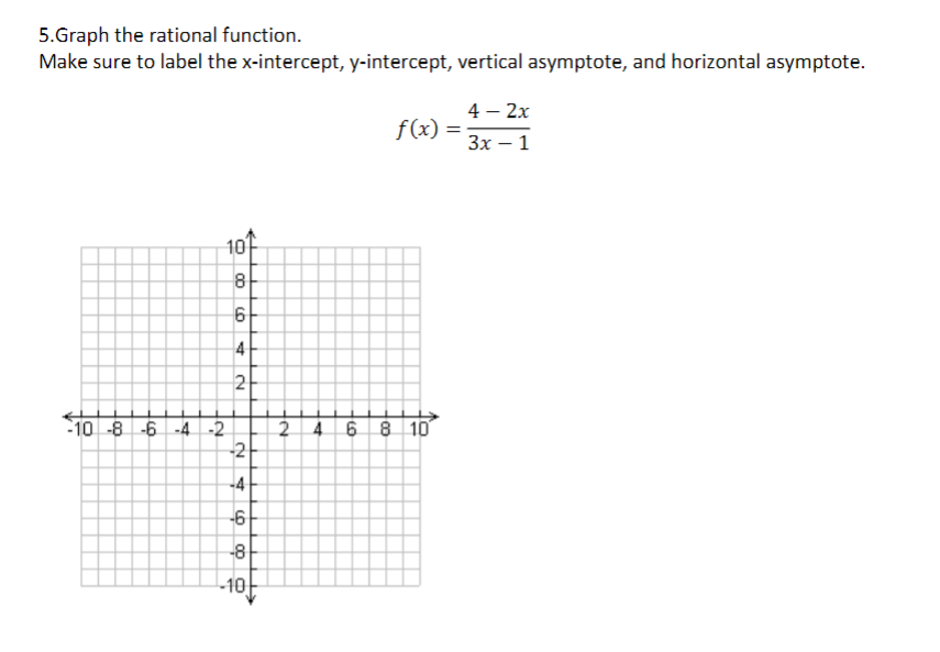 Solved 5.Graph the rational function. Make sure to label the | Chegg.com
