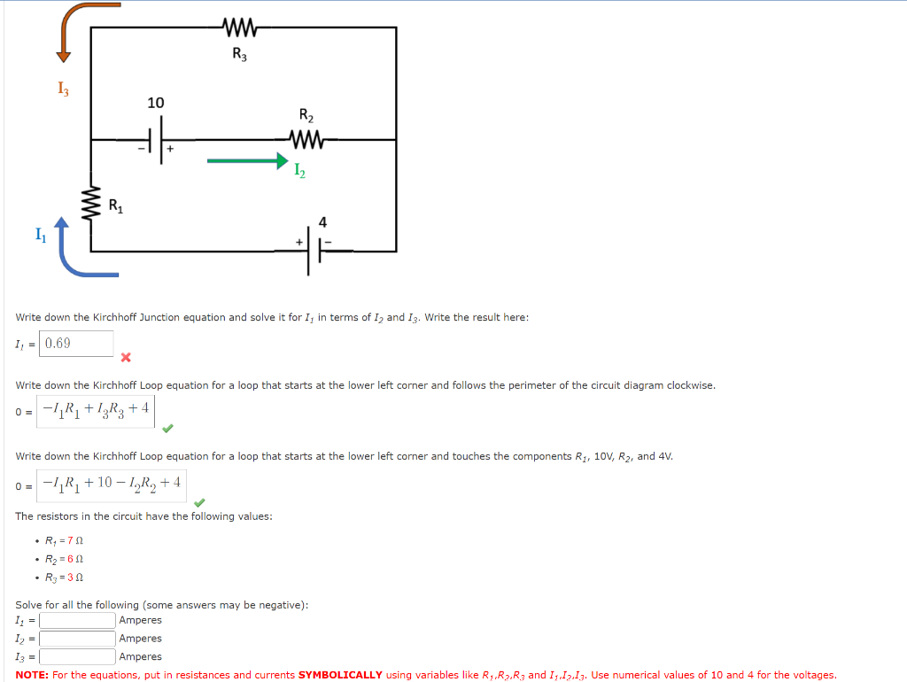 Solved Write down the Kirchhoff Junction equation and solve | Chegg.com