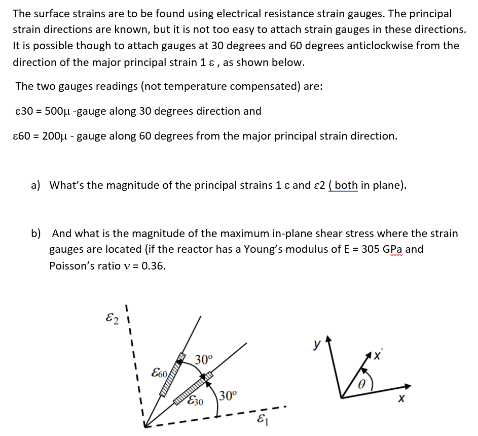 Solved The surface strains are to be found using electrical | Chegg.com