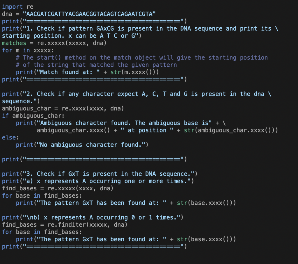 Problem Four: Given a short DNA sequence: | Chegg.com