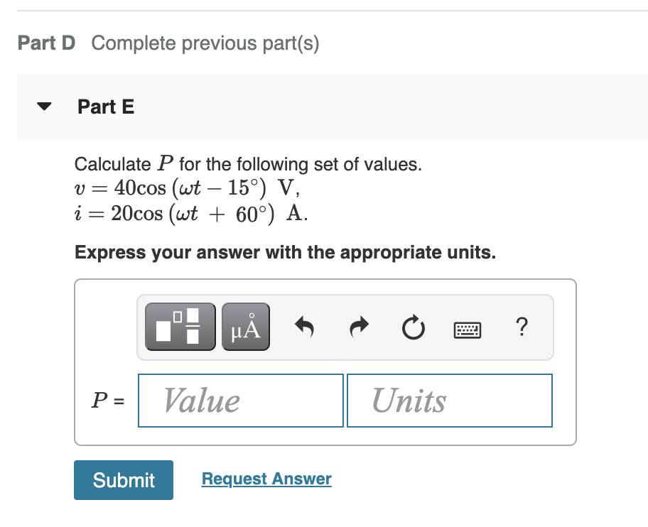 Solved The following sets of values for v and i pertain to | Chegg.com