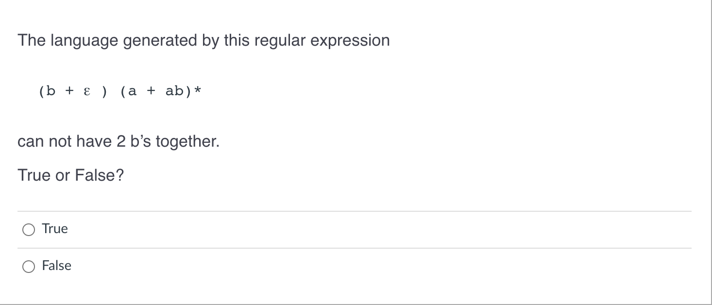 Solved The language generated by this regular expression (b | Chegg.com