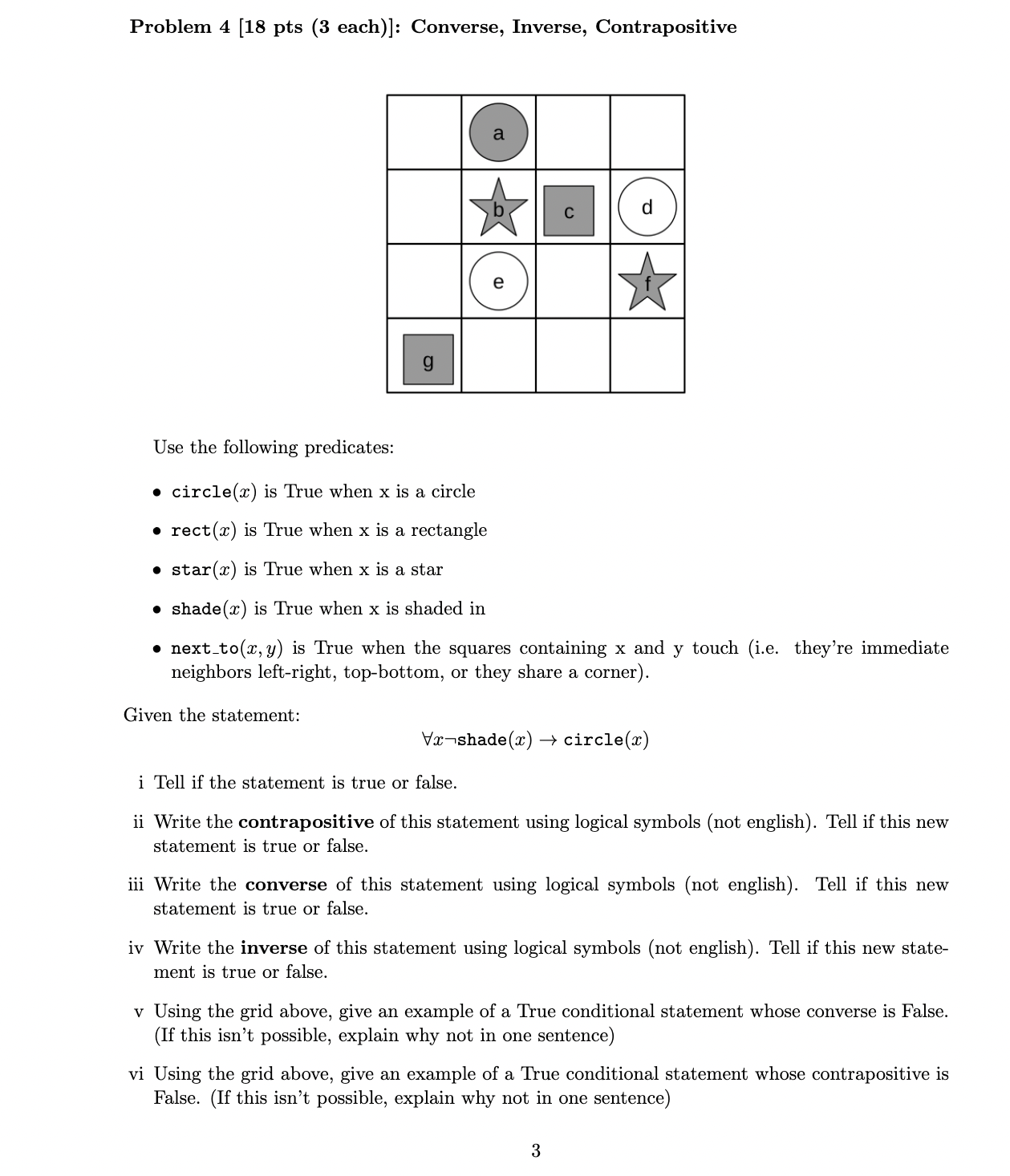 Solved Problem 4 [18 Pts 3 Each ] Converse Inverse