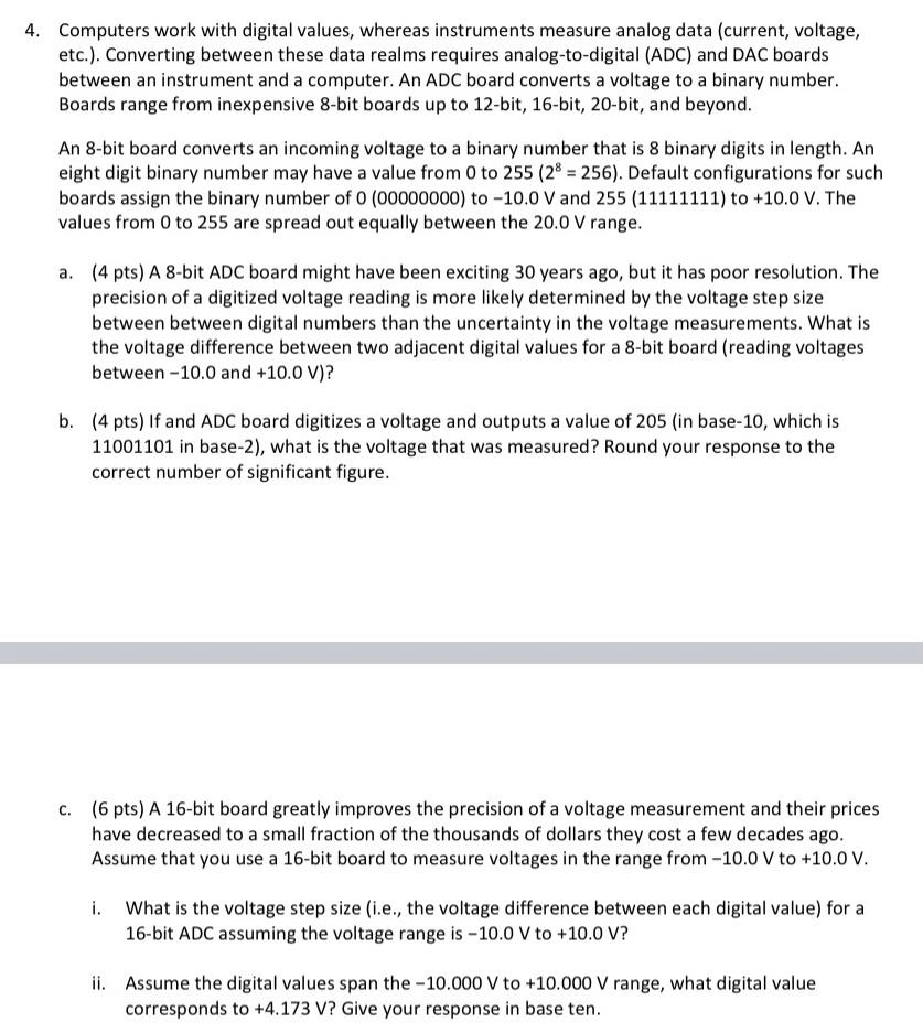 Computers work with digital values, whereas | Chegg.com