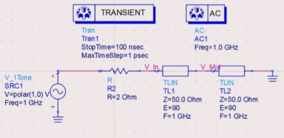 Solved TRANSIENT AC Tan | Tran1 Stop Time=100 nsec | Chegg.com