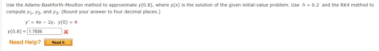 Solved Use the Adams-Bashforth-Moulton method to approximate | Chegg.com