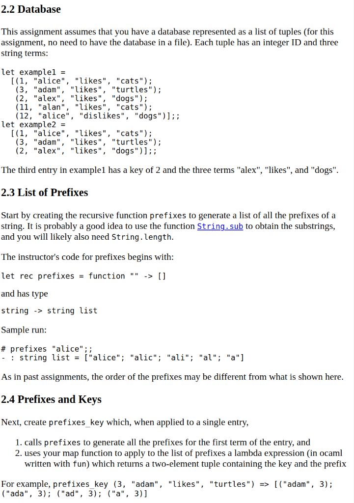 i:2.2 Database This assignment assumes that you have | Chegg.com