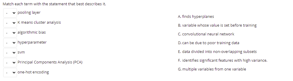 Solved Match each term with the statement that best | Chegg.com