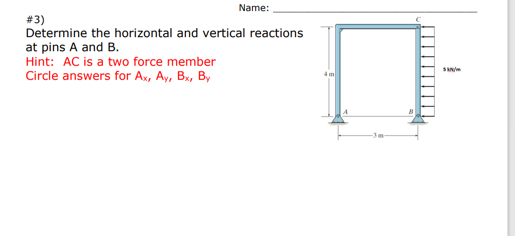 Solved Name: #3) Determine the horizontal and vertical | Chegg.com