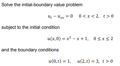 Solved Solve the initial-boundary value problem ut - Uxx = 0 | Chegg.com