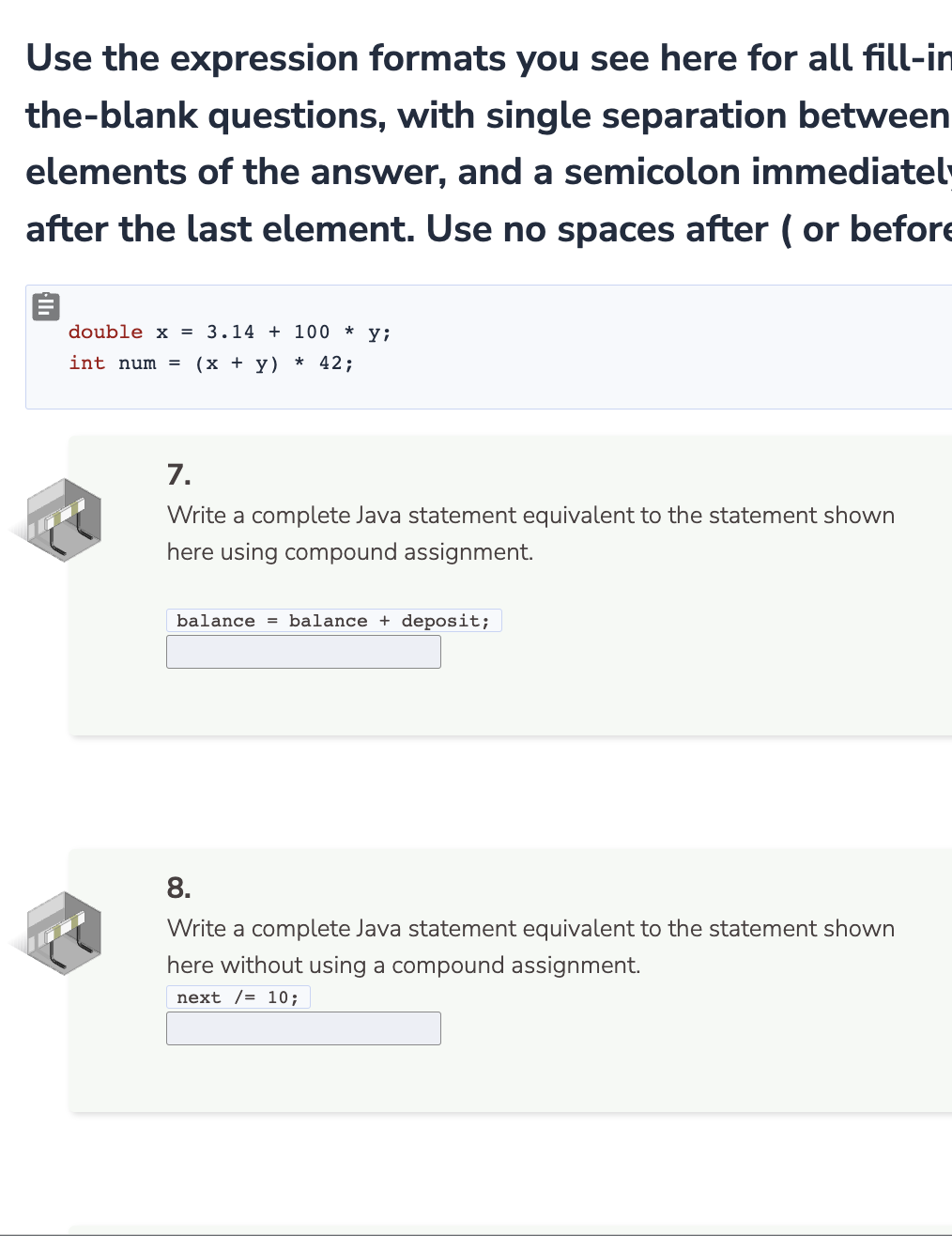 Solved Use the expression formats you see here for all | Chegg.com