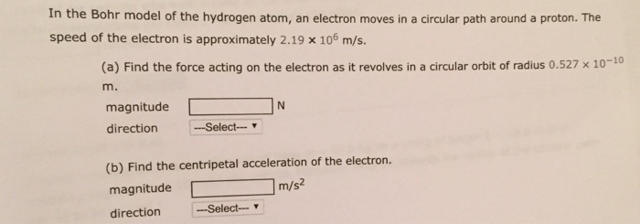 Solved In The Bohr Model Of The Hydrogen Atom An Electron
