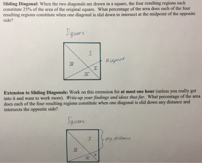Solved Sliding Diagonal: When the two diagonals are drawn in | Chegg.com