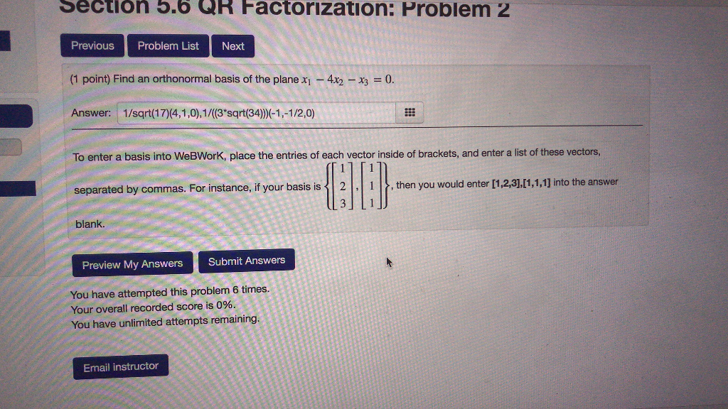 Solved Section 5 6 Qr Factorization Problem 2 Previous