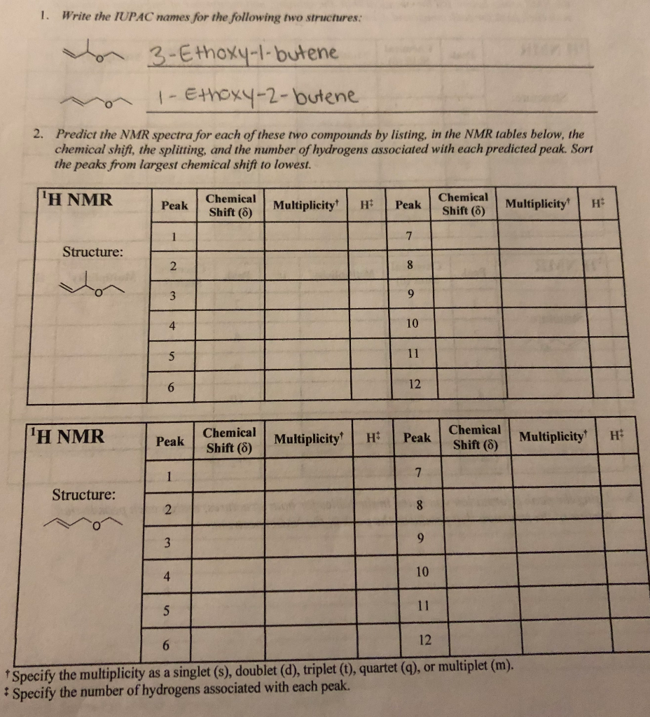 Solved 1. Write the IUPAC names for the following two | Chegg.com