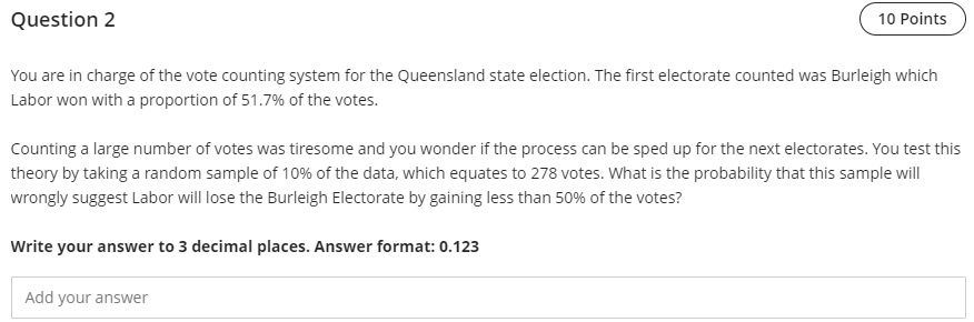 Solved Question 2 10 Points You are in charge of the vote | Chegg.com