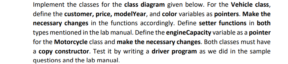 Implement the classes for the class diagram given | Chegg.com