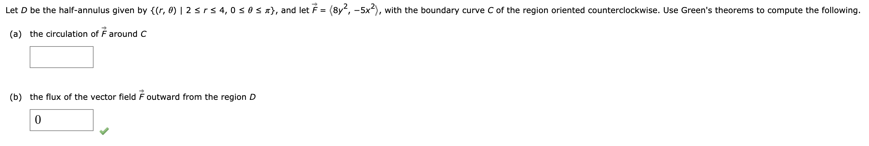 Solved Let D be the half-annulus given by {(r, 𝜃) | 2 ≤ r | Chegg.com