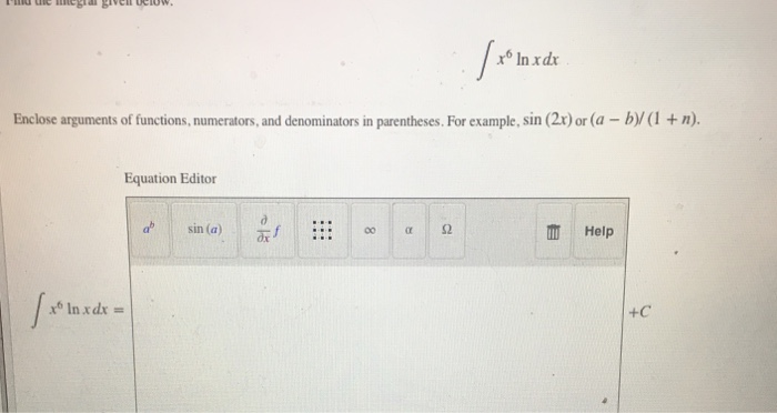Solved r6 In xdx +n). Enclose arguments of functions, | Chegg.com