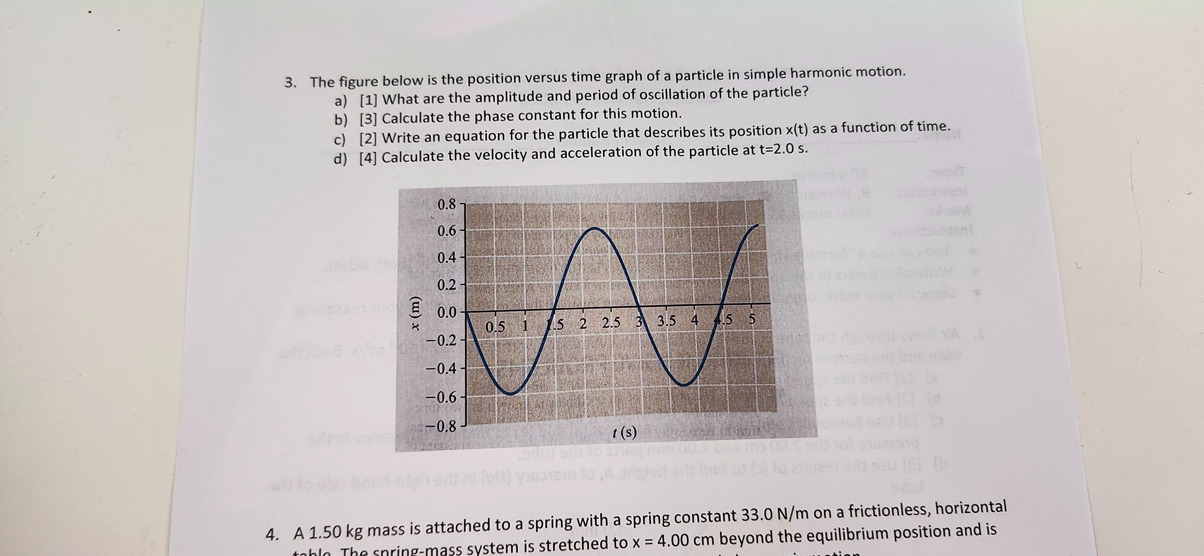 [solved] 3 The Figure Below Is The Position Versus Time Gr