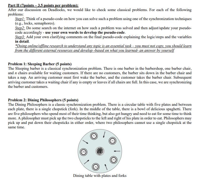 Solved Part II (7points - 3.5 points per problem): After our | Chegg.com