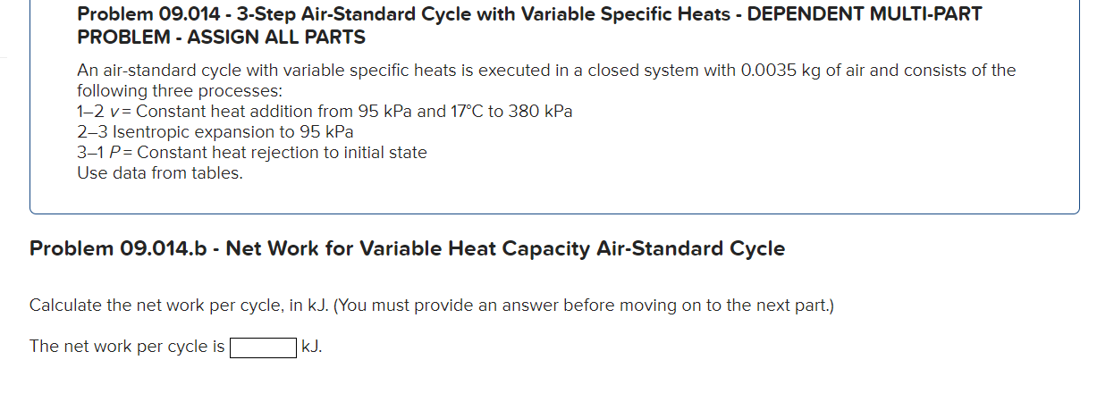 Solved Problem 09.014 - 3-Step Air-Standard Cycle with | Chegg.com
