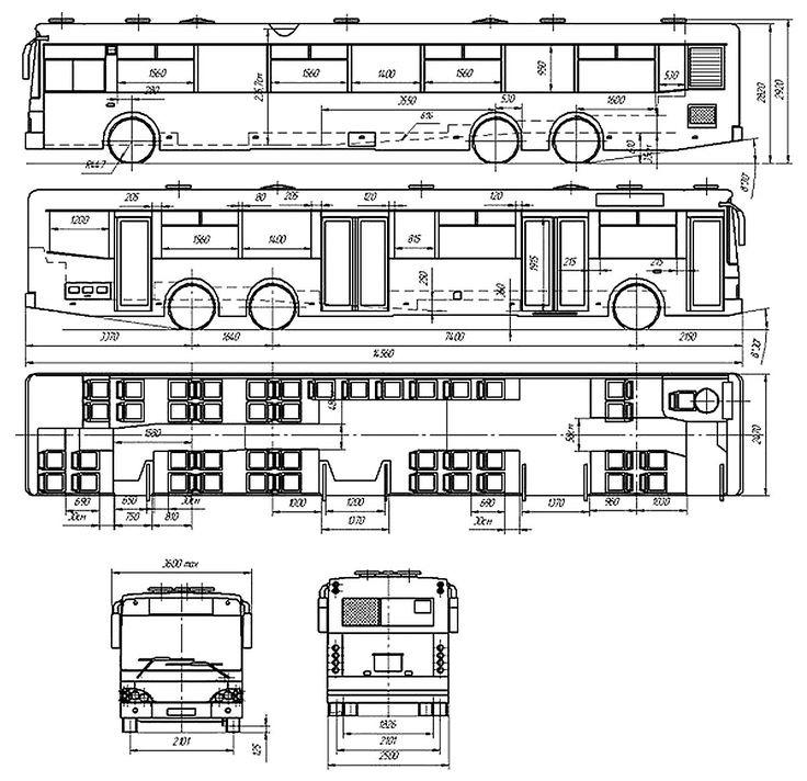 Solved Do technical drawing of a bus in AutoCad. Sizes | Chegg.com