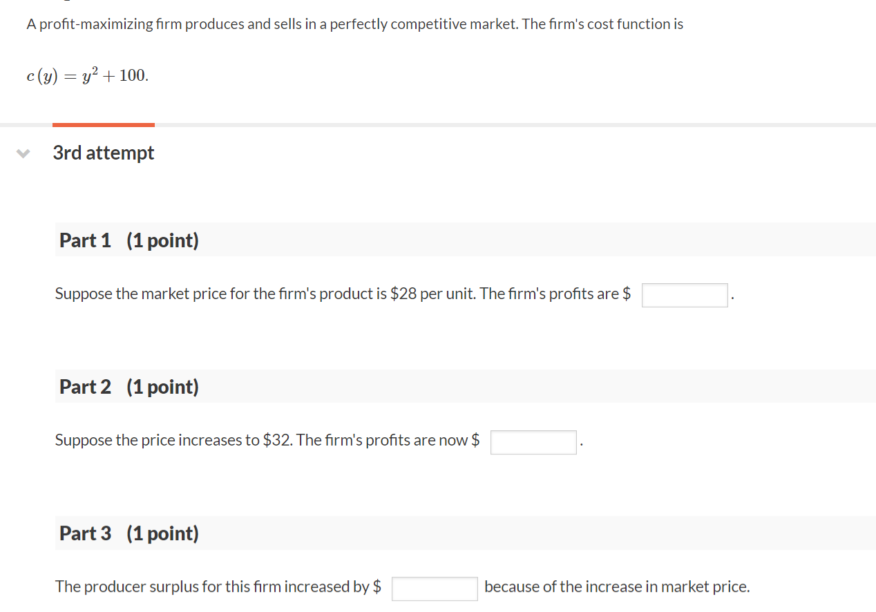 Solved A profit-maximizing firm produces and sells in a | Chegg.com Solved A profit-maximizing firm produces and sells in a | Chegg.com