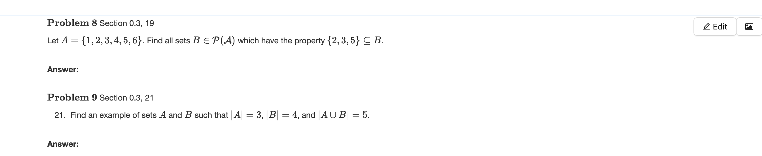 Solved 19. Let .A={1,2,3,4,5,6}. Find all sets B∈P(A) | Chegg.com Solved 19. Let .A={1,2,3,4,5,6}. Find all sets B∈P(A) | Chegg.com