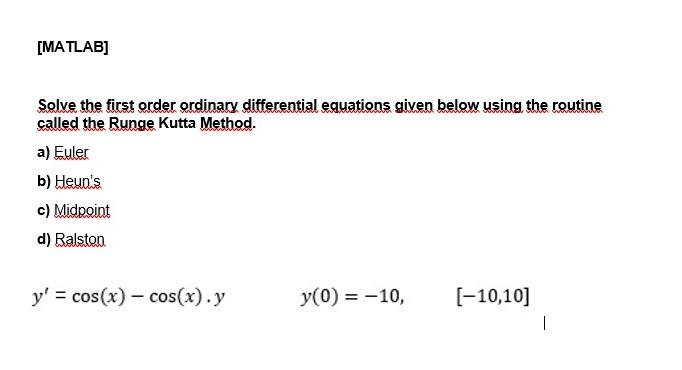 Solved Solve the following example with Runge-Kutta Method | Chegg.com