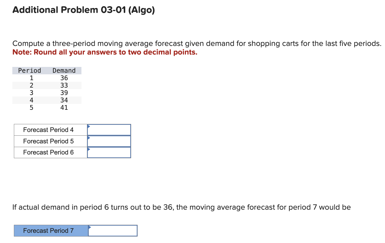 Solved Additional Problem 03-01 (Algo)Compute a three-period | Chegg.com
